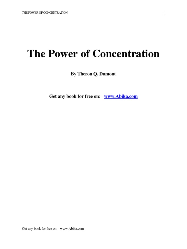 The Power of Concentration | PDF | Mind | Breathing