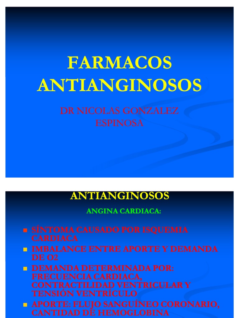 Farmacos Antianginosos | PDF | Corazón | Sistema cardiovascular
