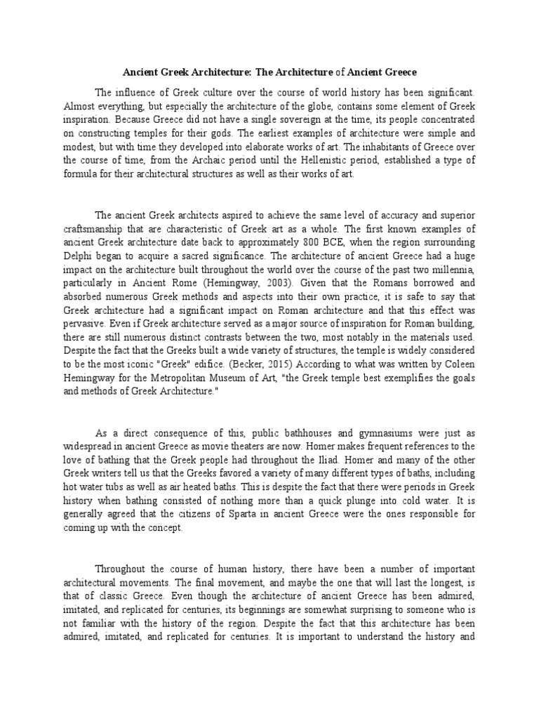 Ancient Greek Architecture Overview | PDF | Greeks | Ancient Greece