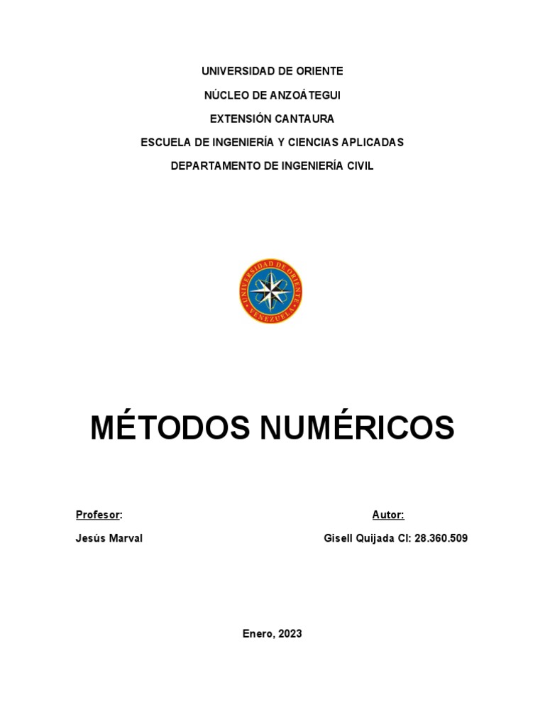 Metodos Numéricos | PDF | Matemáticas | Análisis numérico