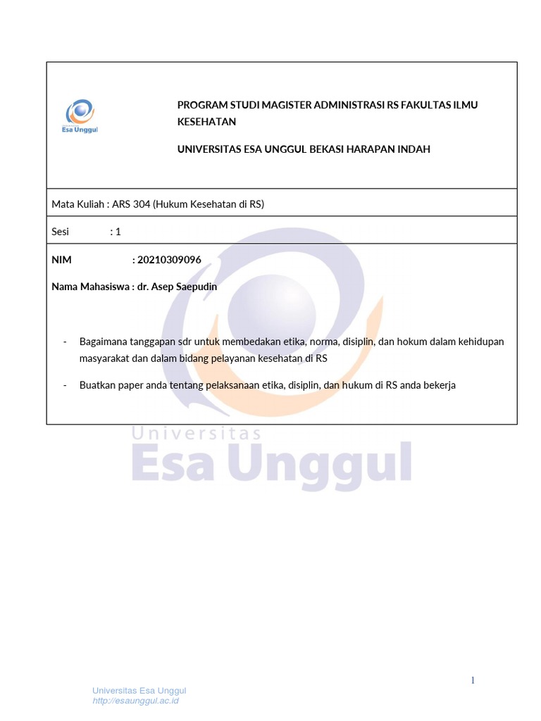 Dr. Asep Saepudin - 20210309096 - ARS 304 Sesi 1 | PDF