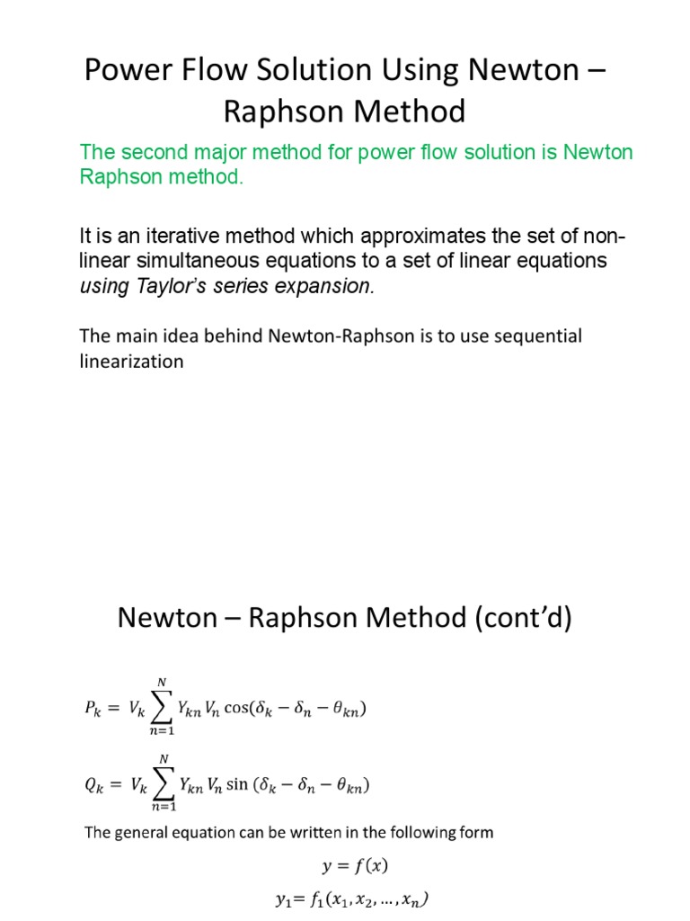 Newton-Raphson Power Flow Solution | PDF | Matrix (Mathematics) | Mathematical Analysis