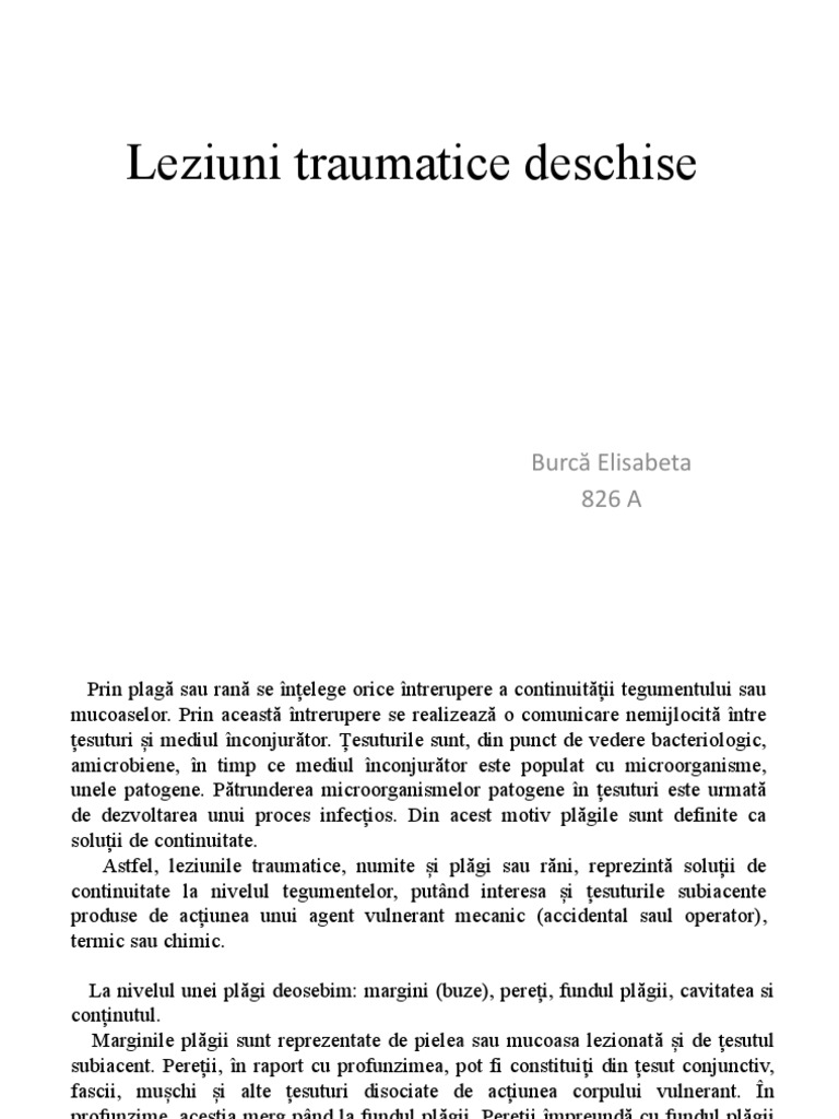 Leziuni Traumatice Deschise | PDF