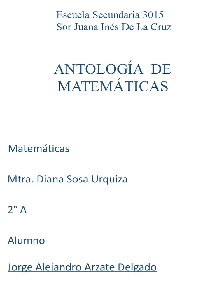 Antología de Matemáticas 2do Grado de Secundaria 1er Trimestre | PDF | Exponenciación ...