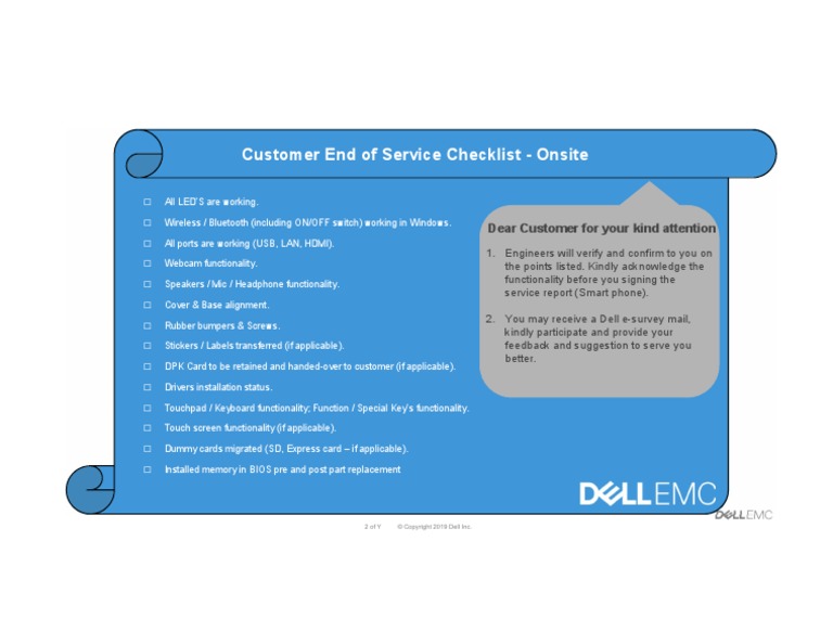 End User Checklist Onsite (New) | PDF