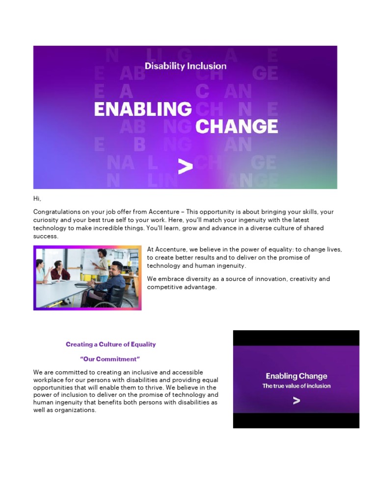 Welcome To Accenture | PDF | Accessibility | Disability