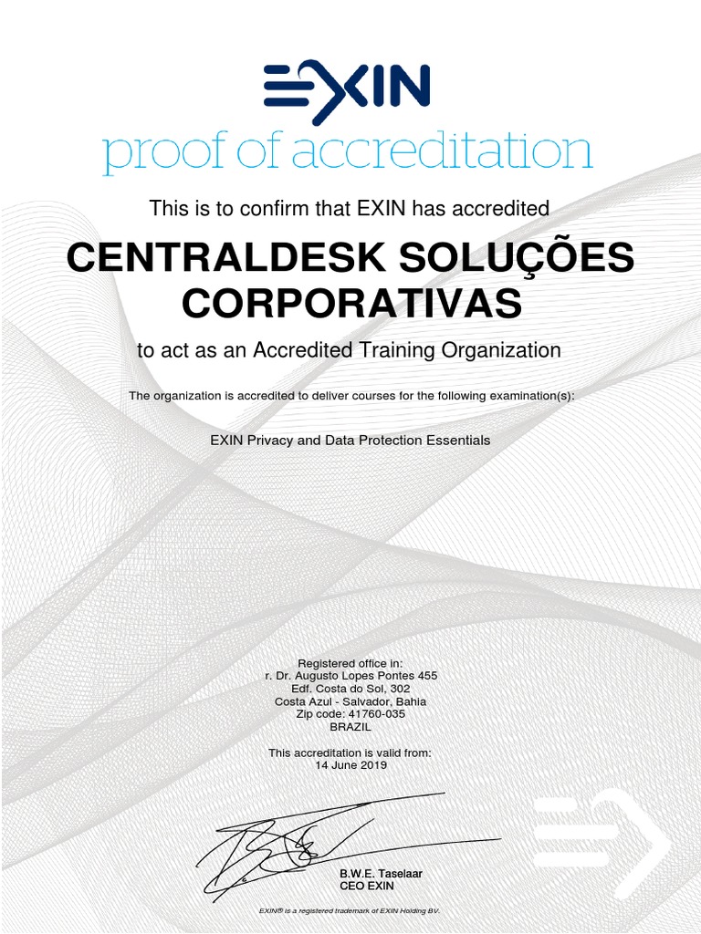 Certificate ATO Module Own Material Proof of Accreditation ATO Module ...