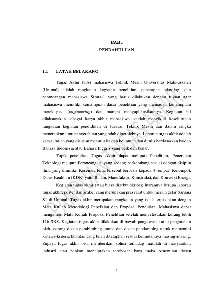 Panduan TGA Jur Teknik Mesin | PDF