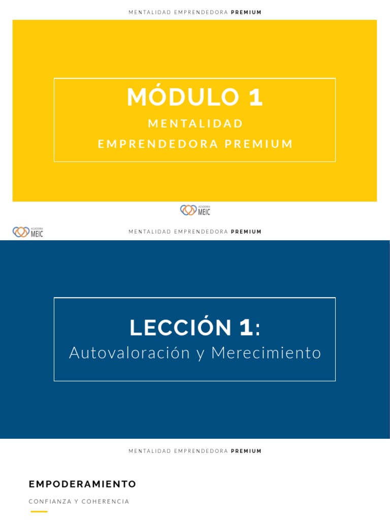 Módulo 1 - Mentalidad Emprendedora Premium | PDF | Iniciativa empresarial | Amor