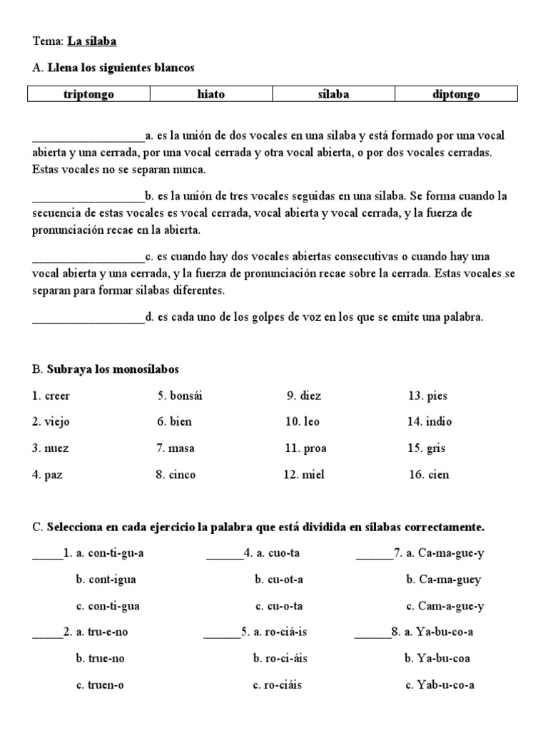 Reglas de Sílaba y Acentuación en Español | PDF | Lingüística | Voz humana