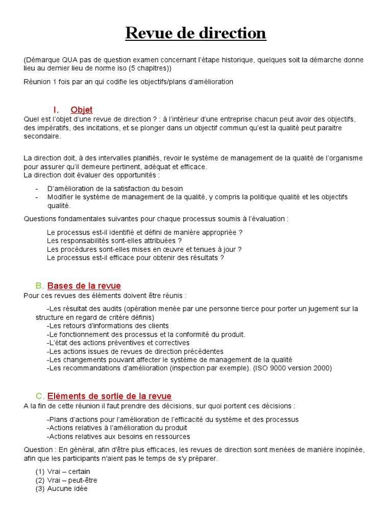 Revue de direction en compagnie aérienne | PDF | Audit | Risque