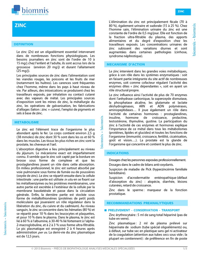 ZINC | PDF | Zinc | Enzyme