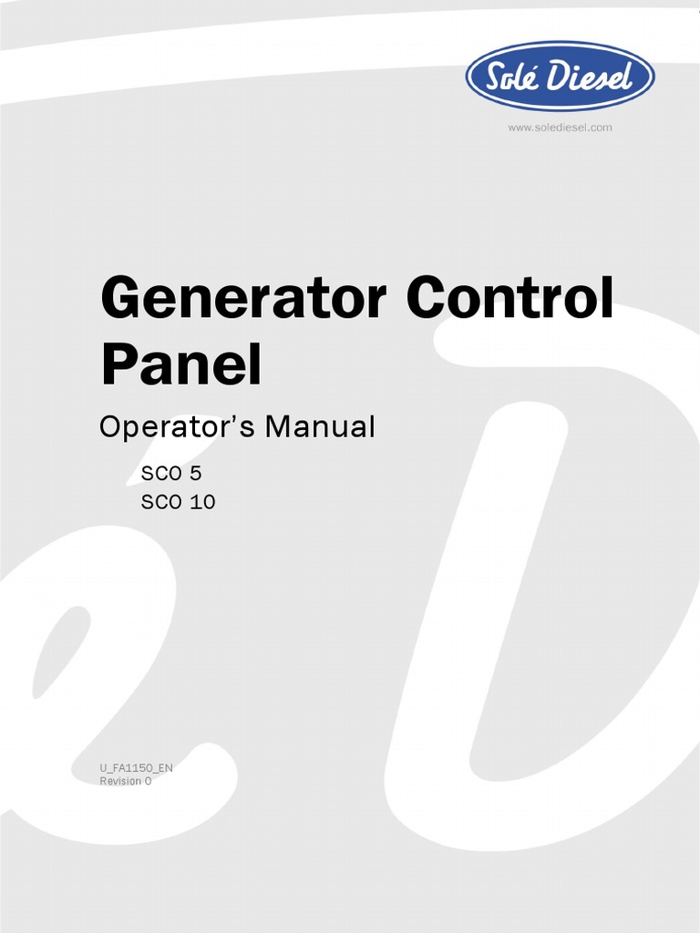 Generator Control Panel: Operator's Manual | PDF | Electric Generator ...