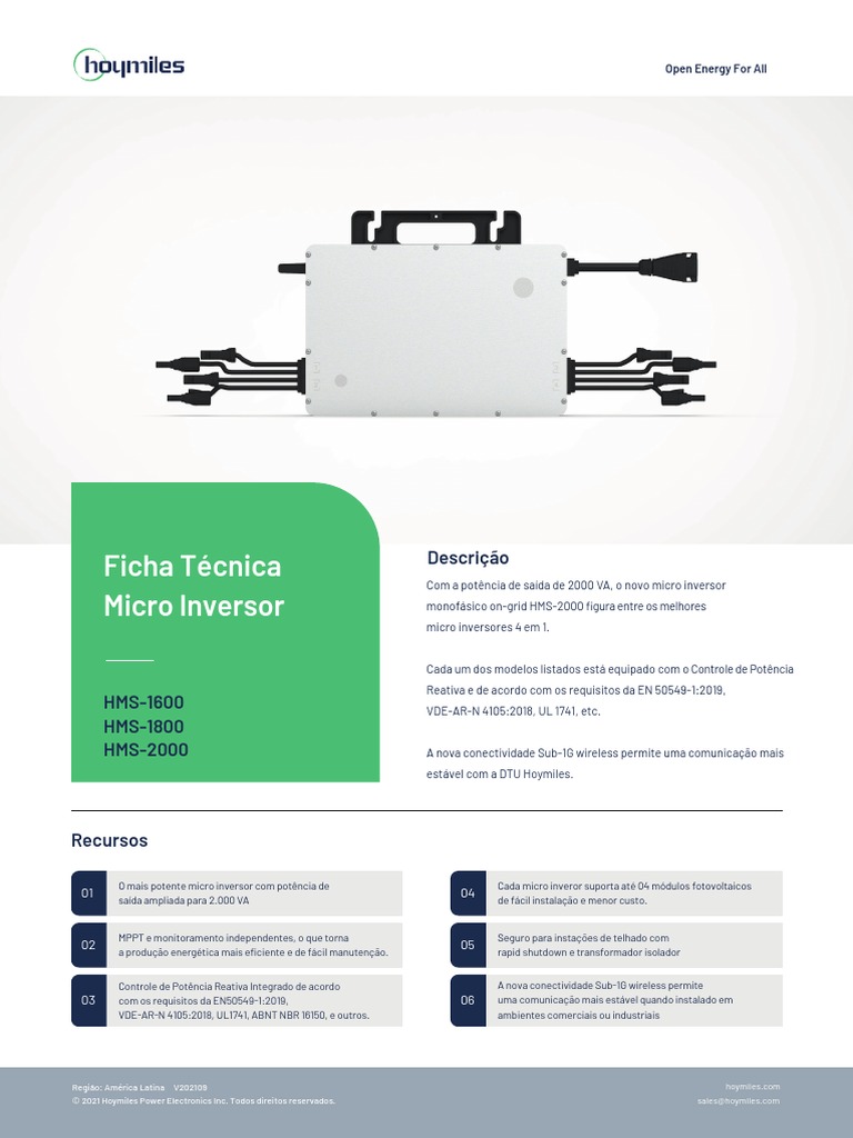 Hms 2000 Datasheet | PDF | Energia elétrica | Natureza