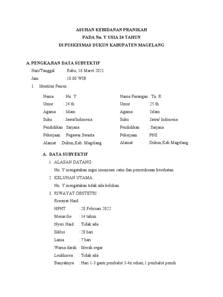 Asuhan Kebidanan Pranikah | PDF Asuhan Kebidanan Pranikah | PDF