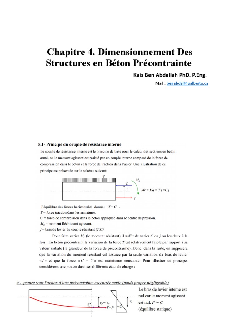 Chapitre 4. Dimensionnement Des Structures en Béton Précontrainte - 07 ...