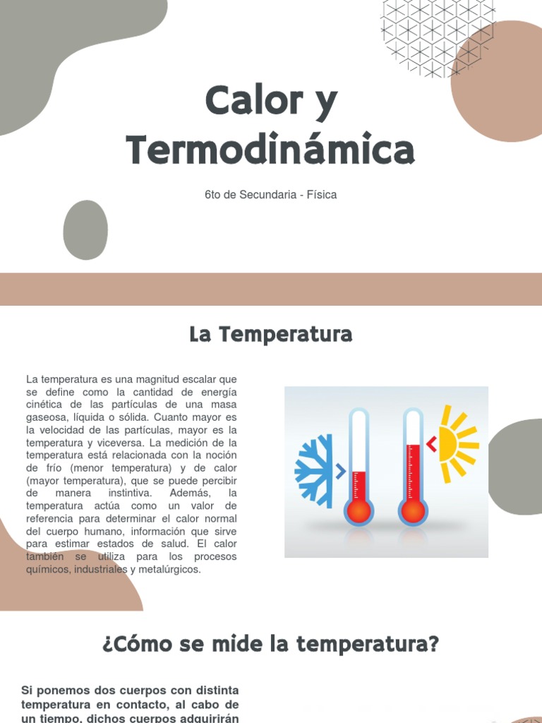 Calor y Termodinámica | PDF | Temperatura | Calor