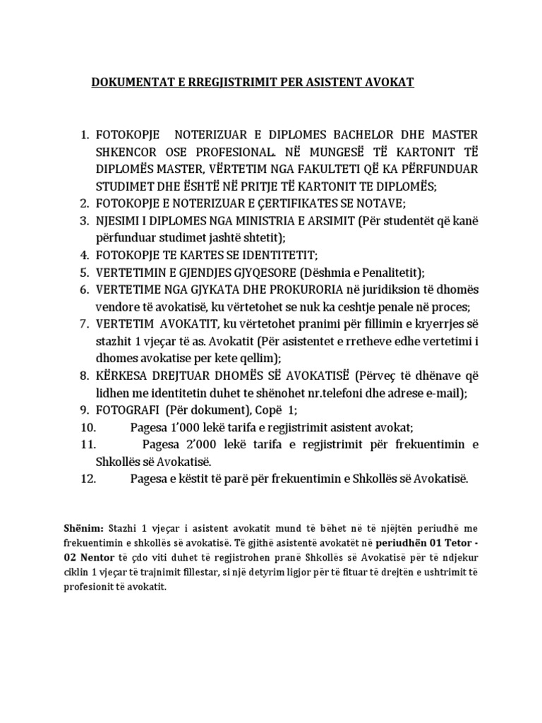 Dokumentat Per Aplikim Prane Shash | PDF