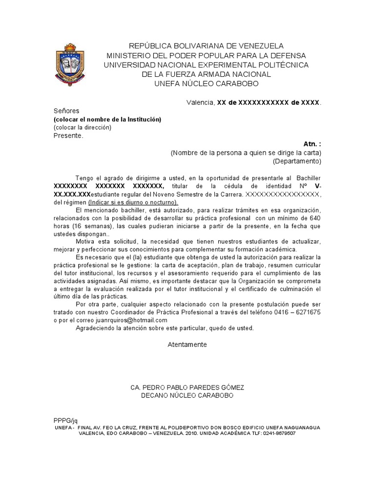 Documentos Varios Pasantias | PDF