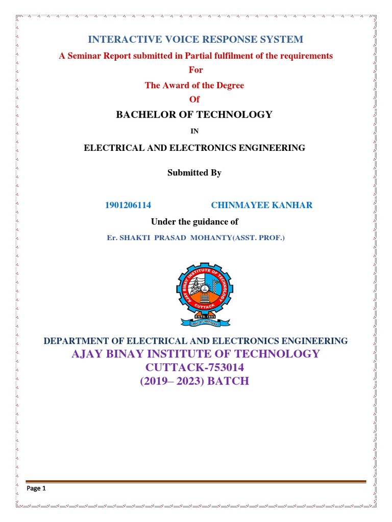 Ivrs Chniayee Report | PDF | Interactive Voice Response | Microcontroller