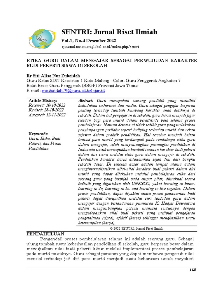 SENTRI: Jurnal Riset Ilmiah: Vol.1, No.4 Desember 2022 | PDF