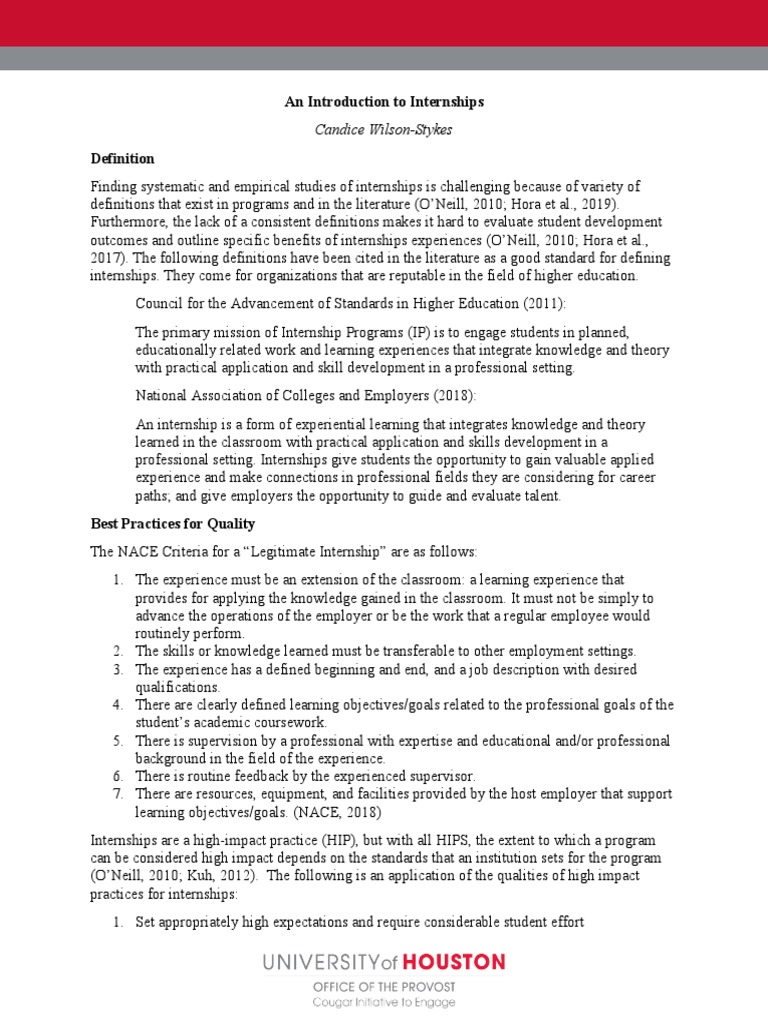 An Introduction To Internships | PDF | Internship | Job Hunting