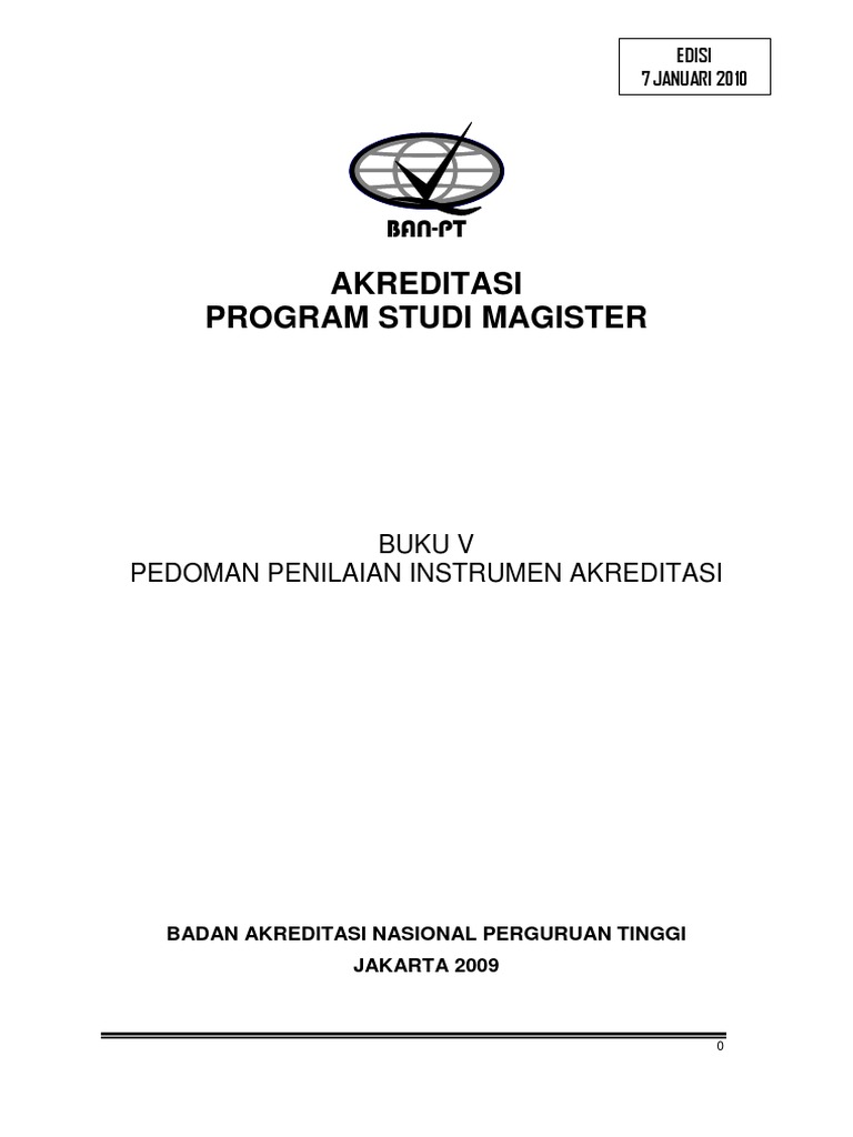 Buku 5-Pedoman Penilaian Instrumen Akreditasi PS S2 | PDF Buku 5-Pedoman Penilaian Instrumen Akreditasi PS S2 | PDF