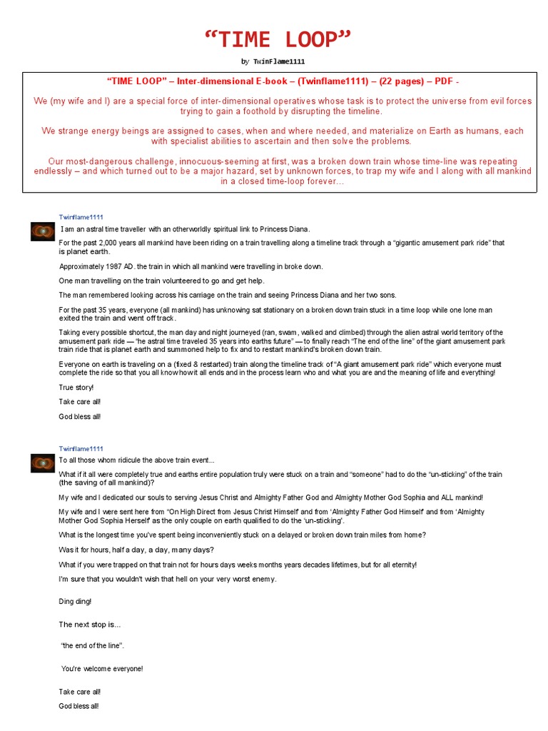 "TIME LOOP" - Interdimensional Ebook - (Twinflame1111) - (2022) | PDF ...