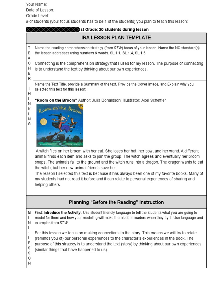 Interactive Read Aloud - Room On The Broom | PDF | Reading ...