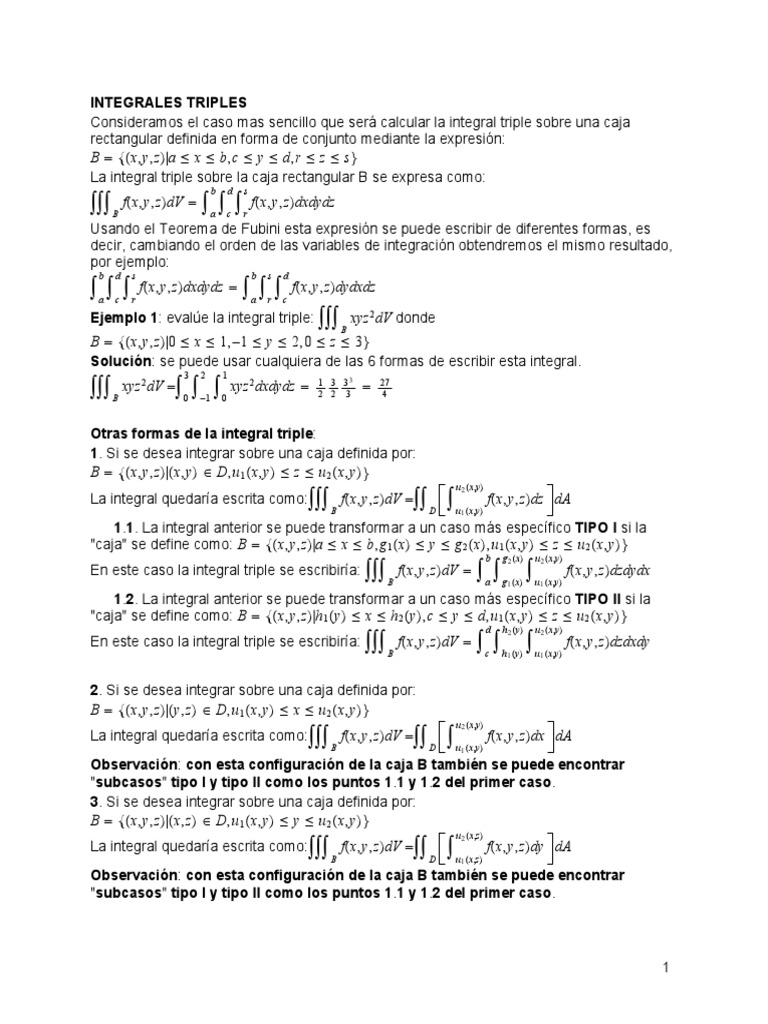 Unidad 7 - Integrales Triples | PDF | Integral | Esfera
