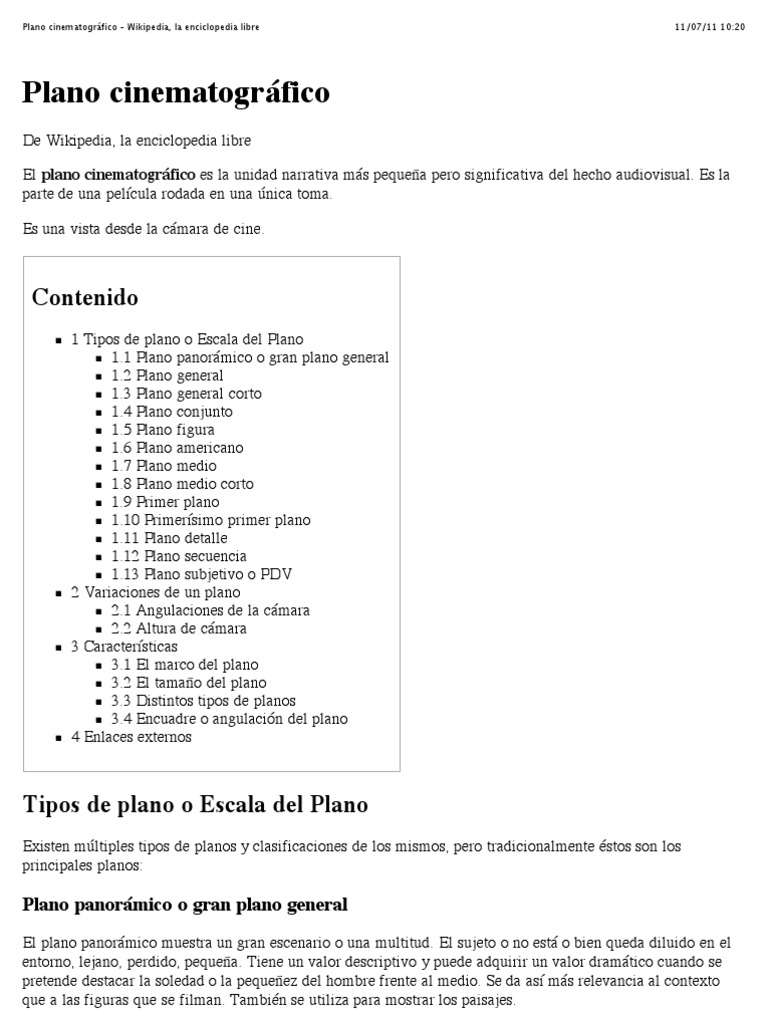 Tipos de Planos Cinematográficos | PDF