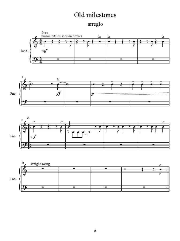 Old Milestones Jazz Combo | PDF