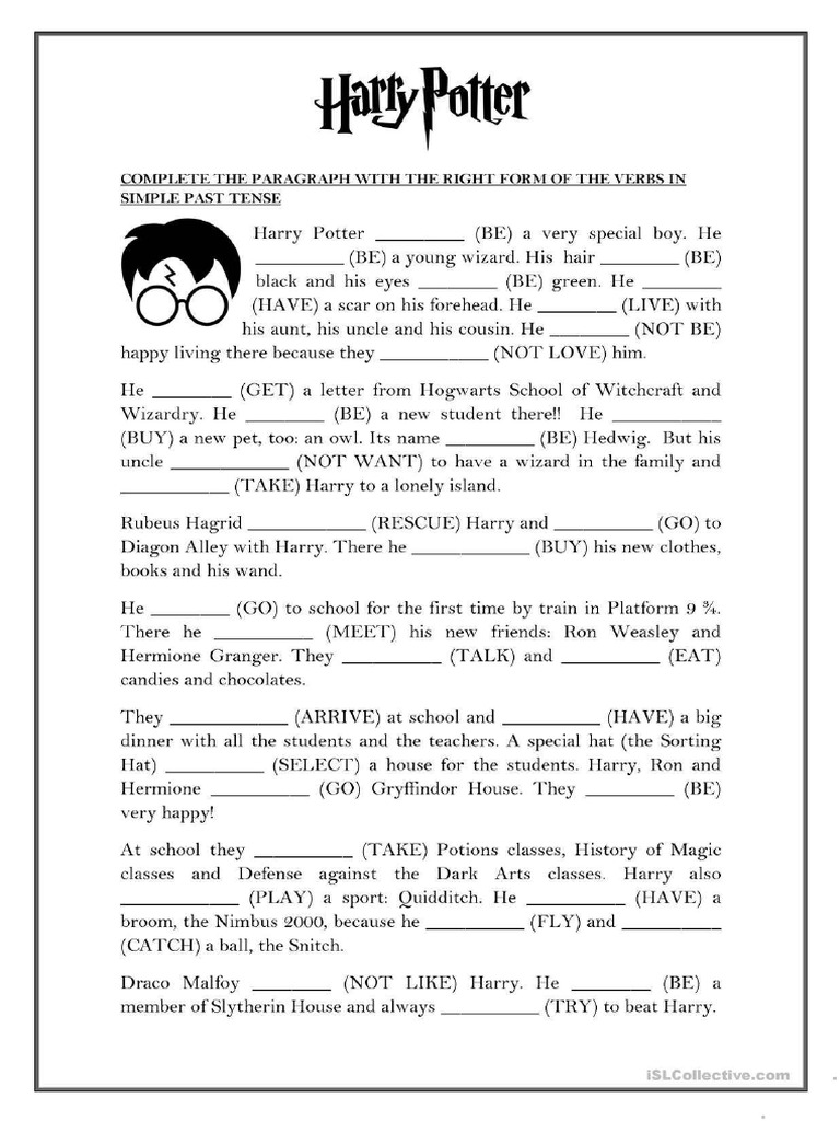 Harry Potter Present Simple Past Simple | PDF