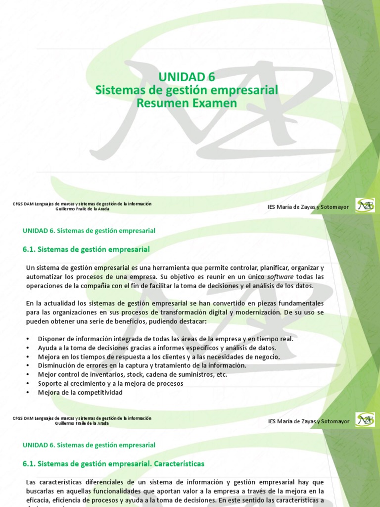 Unidad 6 Marcas - Resumen Examen | PDF | Planificación de recursos empresariales | Gestión de la ...