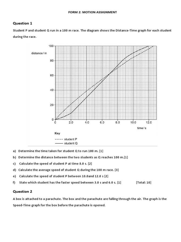Motion Graphs & Kinematics Worksheet | PDF | Acceleration | Speed
