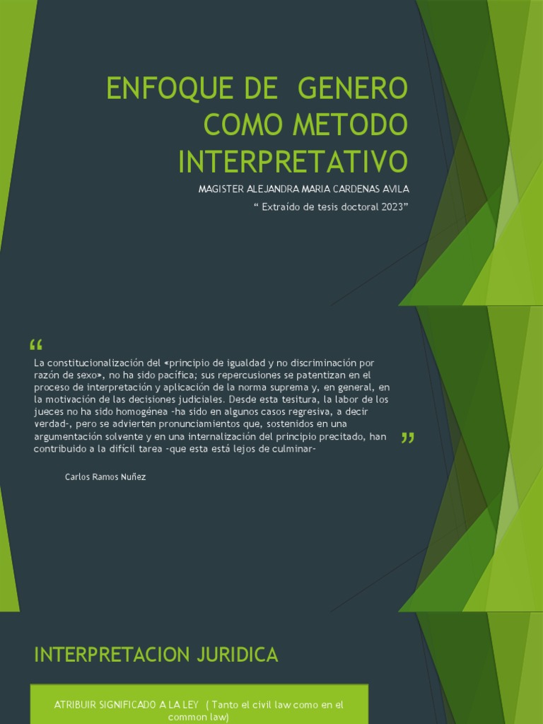 Enfoque de Genero Como Metodo Interpretativo | PDF | Estudios de género ...