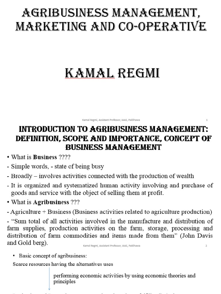 Scanned Agribusiness Note PDF | PDF | Marketing | Goods