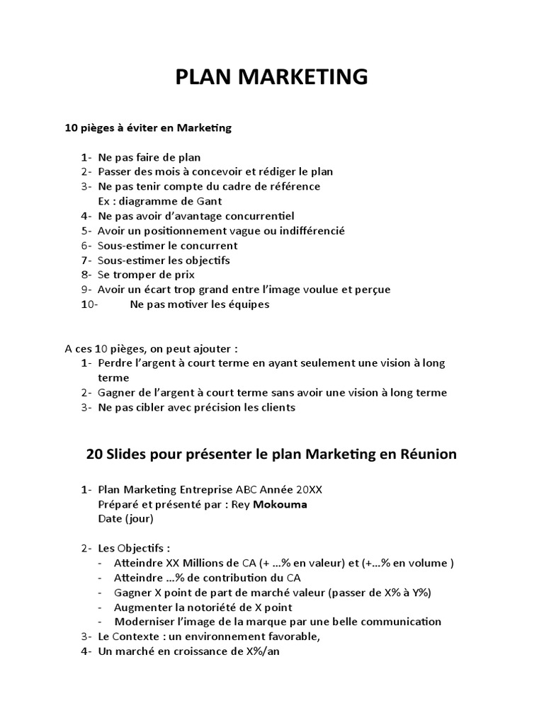 Plan Marketing | PDF