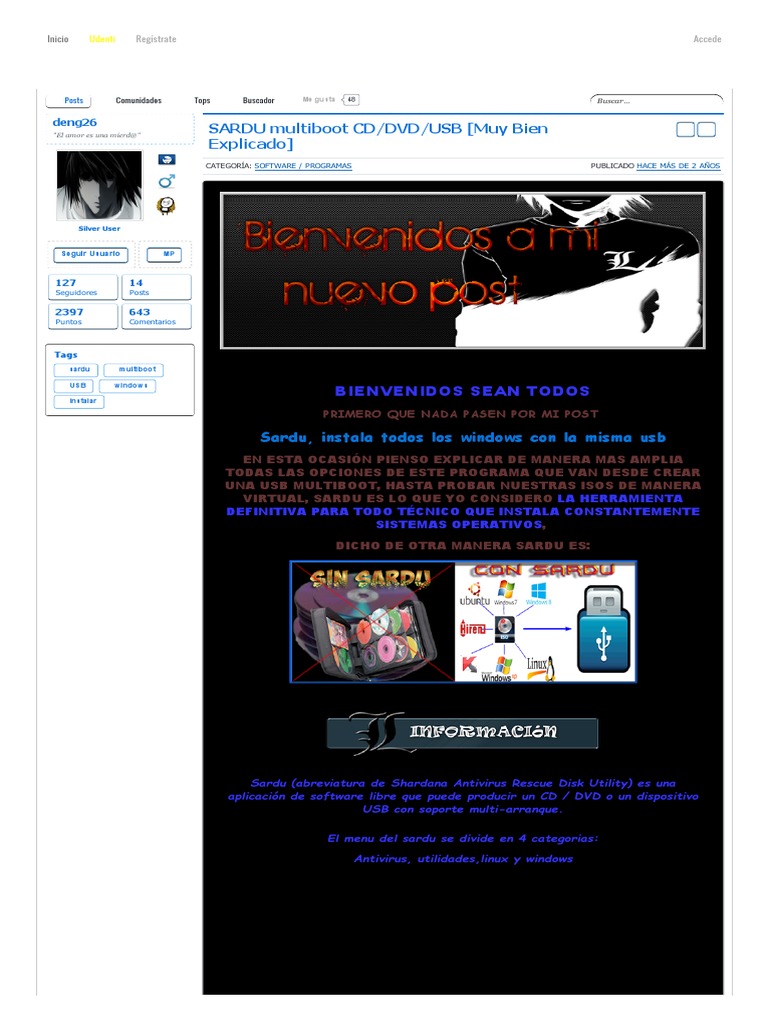 SARDU Multiboot CD - DVD - USB (Muy Bien Explicado) - Identi | PDF ...