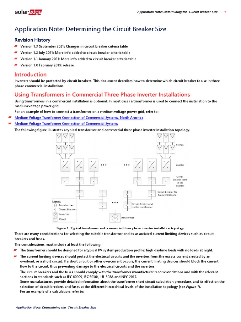 Determining The Circuit Breaker Size For Three Phase Inverters | PDF ...
