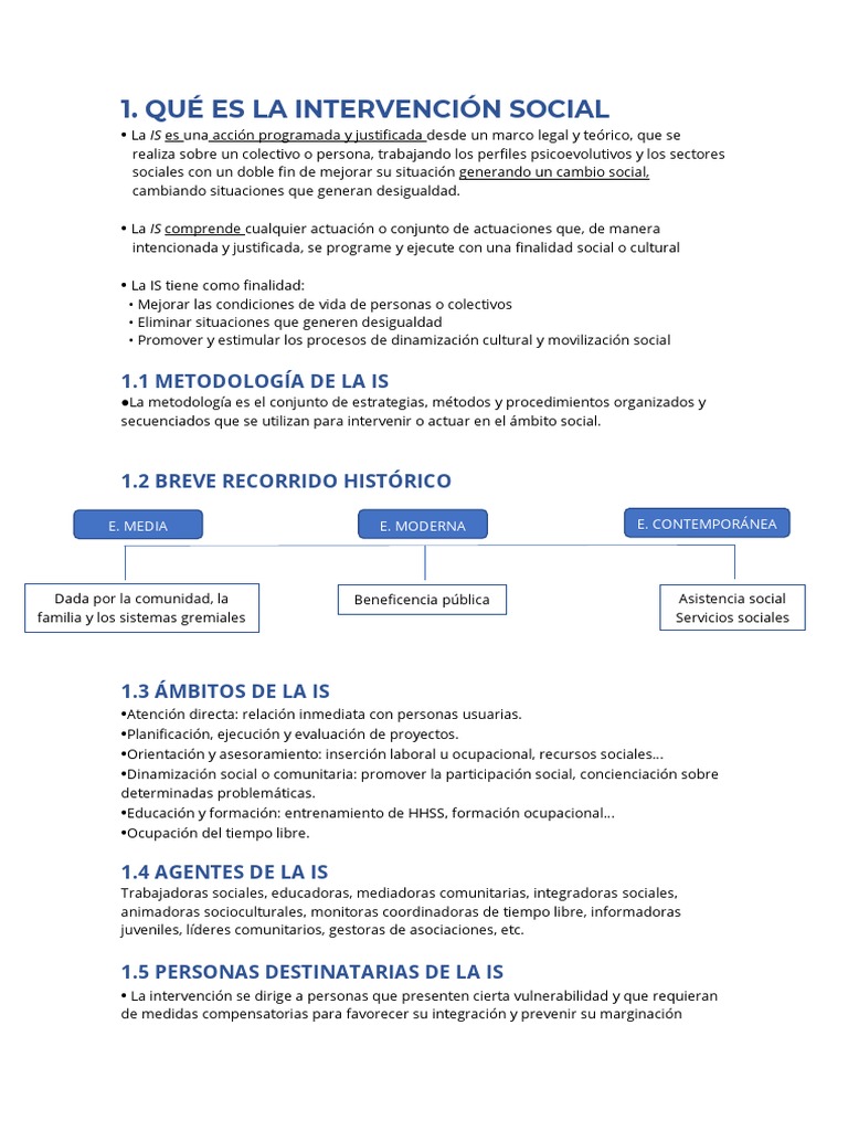 Unidad 1. La Intervención Social y Su Planificación | PDF ...