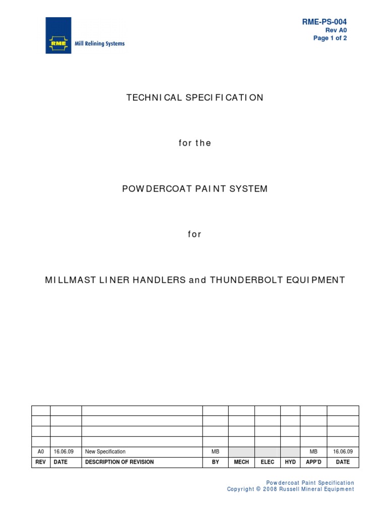 Technical Specification: RME-PS-004 | PDF