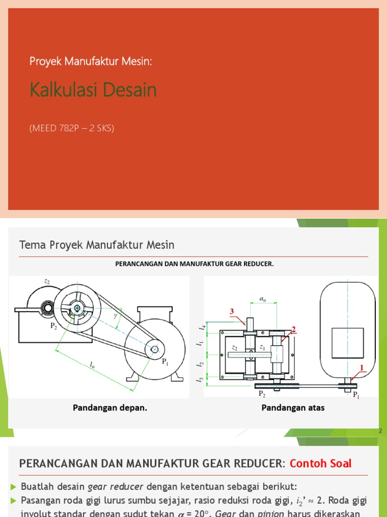 Kuliah Proyek Manufaktur Mesin - Kalkulasi Perancangan | PDF