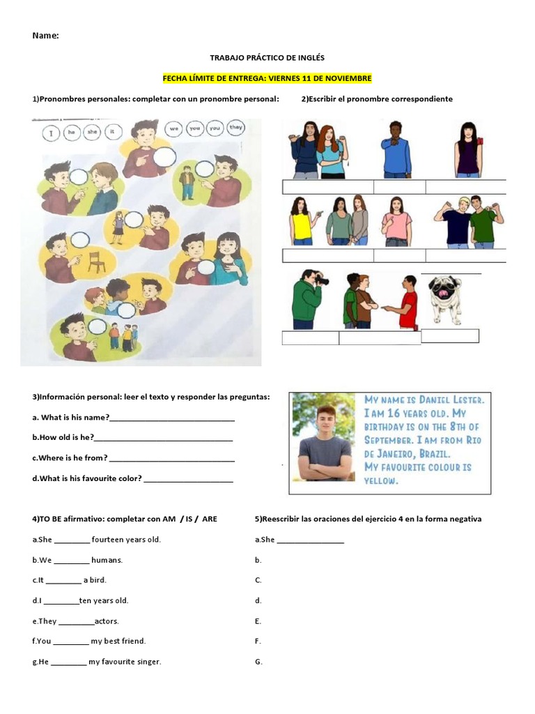 Trabajo Práctico de Inglés-1 | PDF