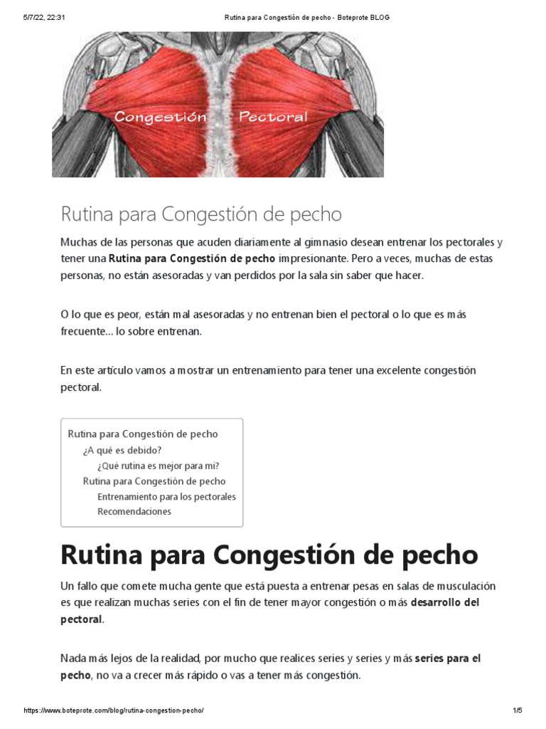 Rutina para Congestión de Pecho - Boteprote BLOG | PDF