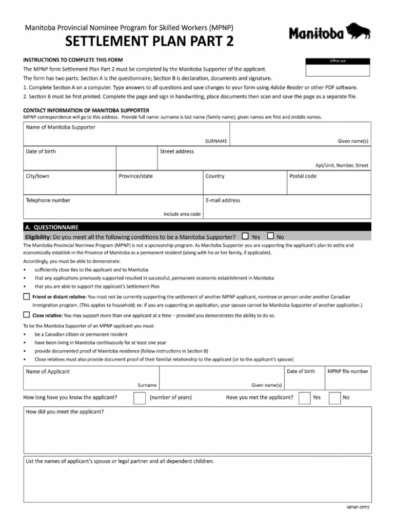 MPNP SPP2e - Settlement Plan Part 2 | PDF