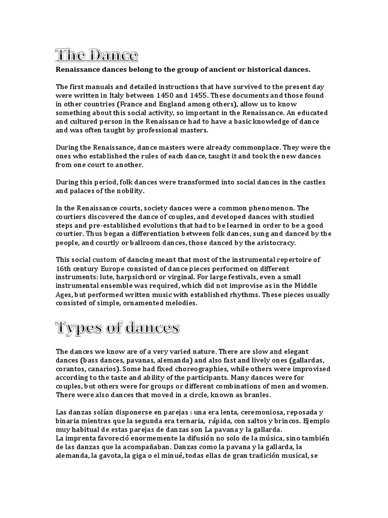 The Dance | PDF | Dances | Performing Arts