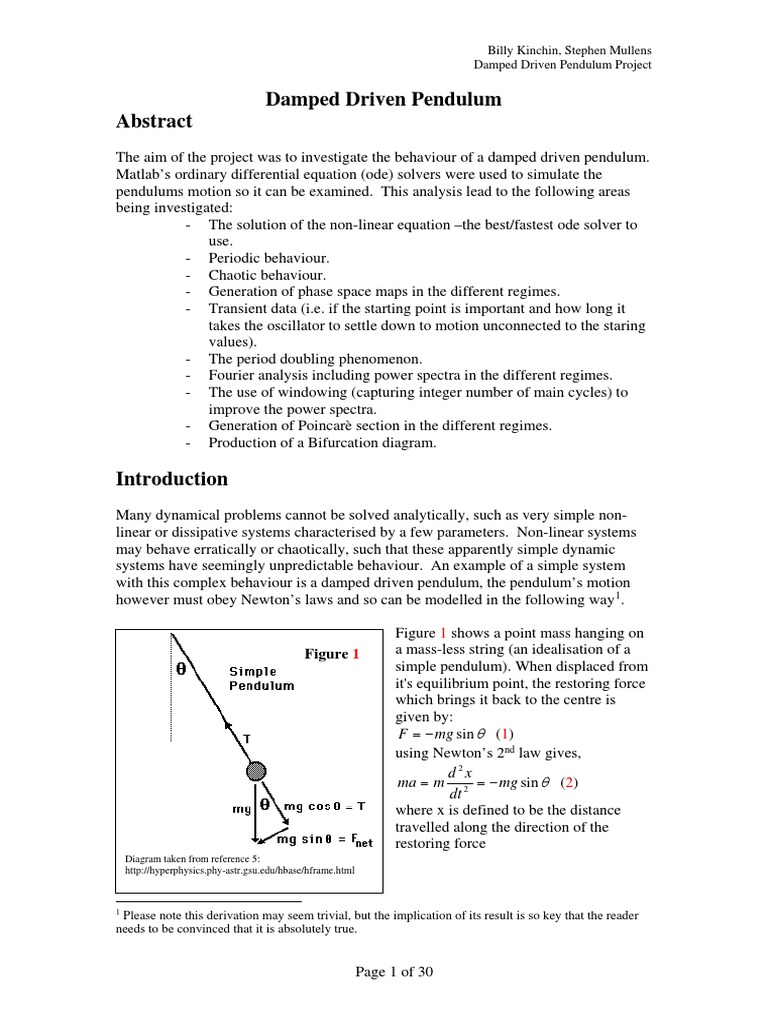 Damped Driven Pendulum Pdf 