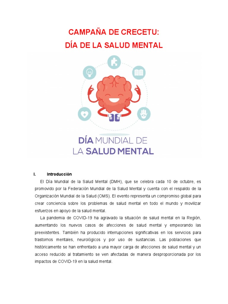 Campaña Dia de La Salud Mental | PDF | Salud mental | Depresión (estado ...