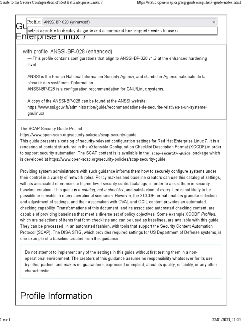 Guide To The Secure Configuration of Red Hat Enterprise Linux 7 | PDF | Linux | Information Age
